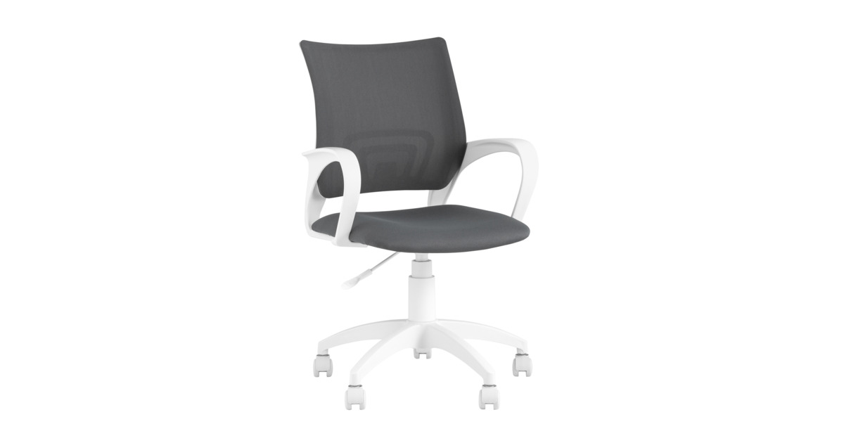 Кресло офисное TopChairs ST-BASIC-W серый крестовина пластик белый купить по цене 5 490₽ от ...