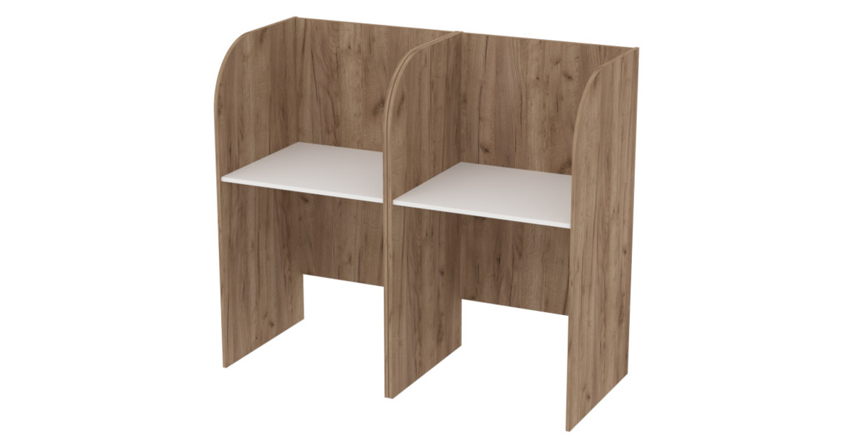 Стол оператора Дэссе 2-х местный, дуб крафт, столешницы белые купить по ...